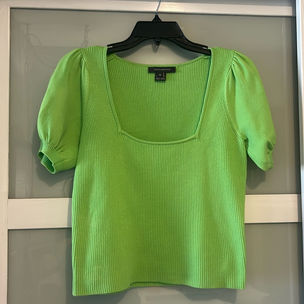 Lime Green Square Neck French Connection Top! - Gem